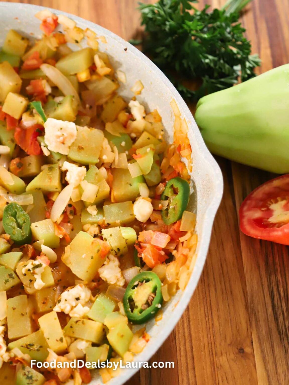 Chayote a la Mexicana (Mexican Squash with Queso Fresco)